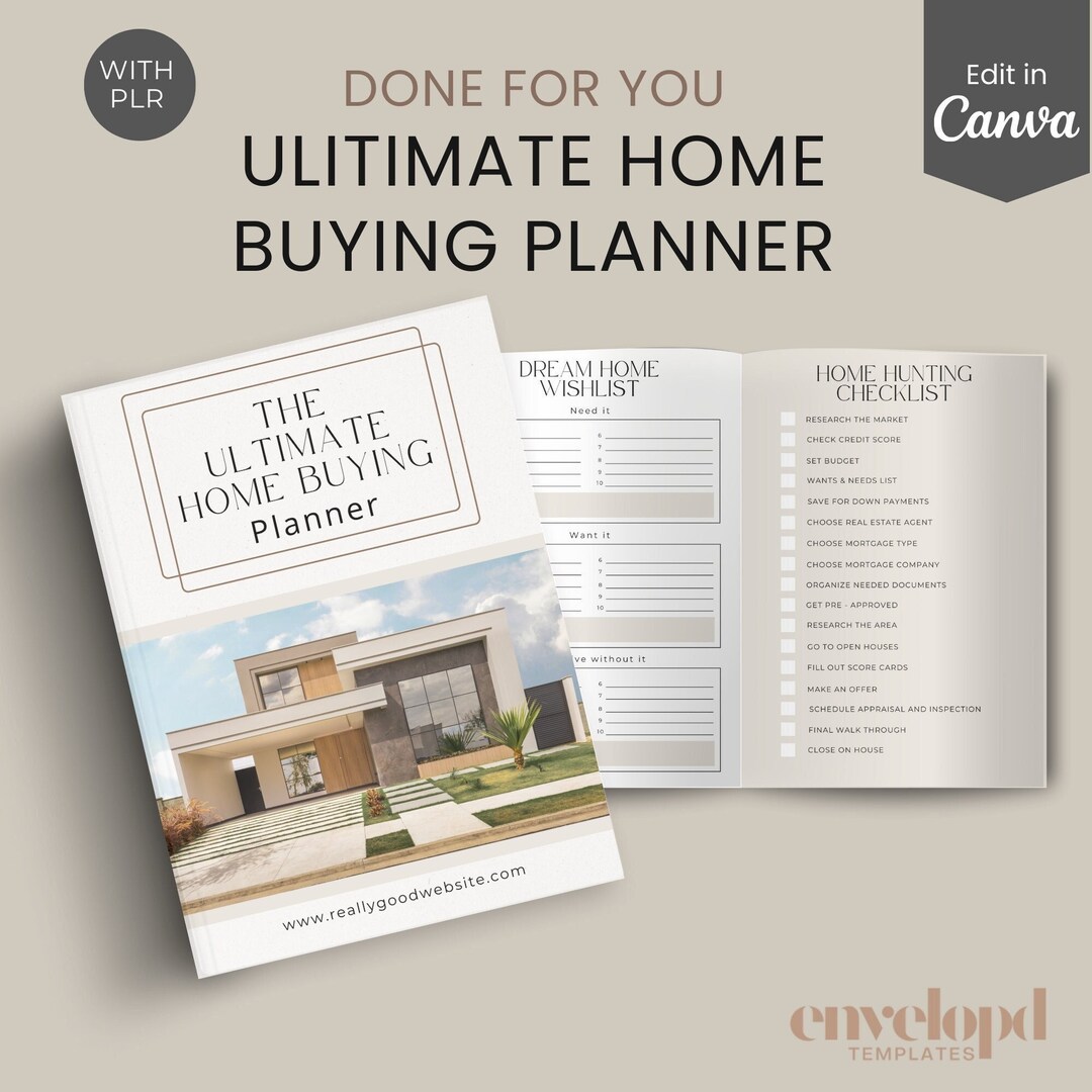 Home Buying Planner, Real Estate Template, PLR Planner for House ...