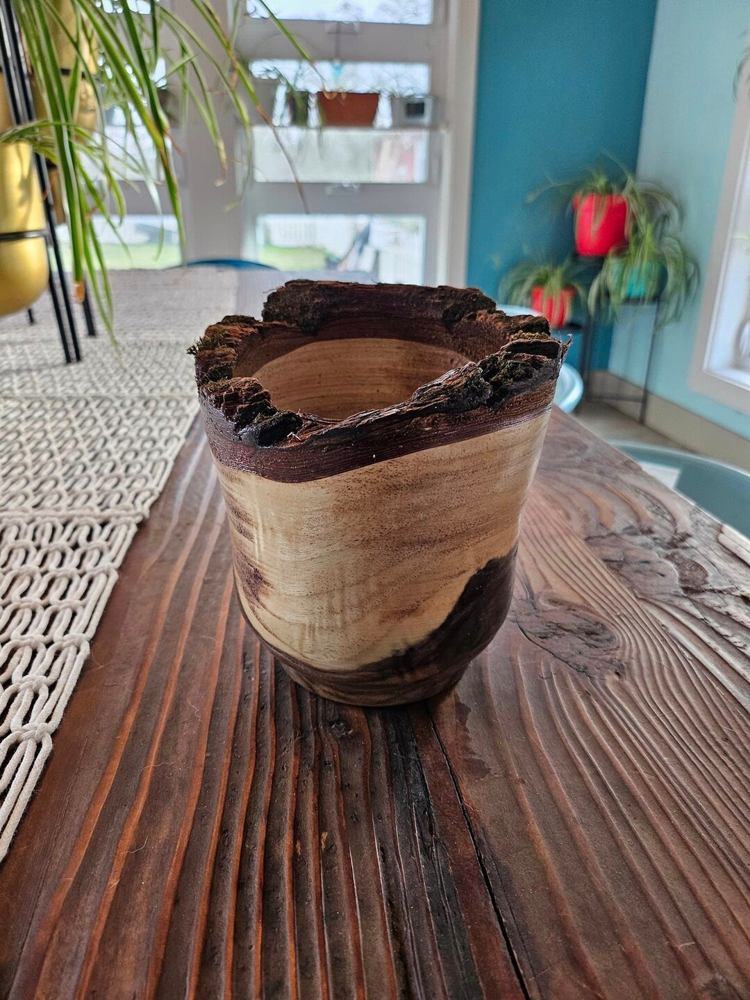 Handturned Walnut Vase With Live Edge - Etsy