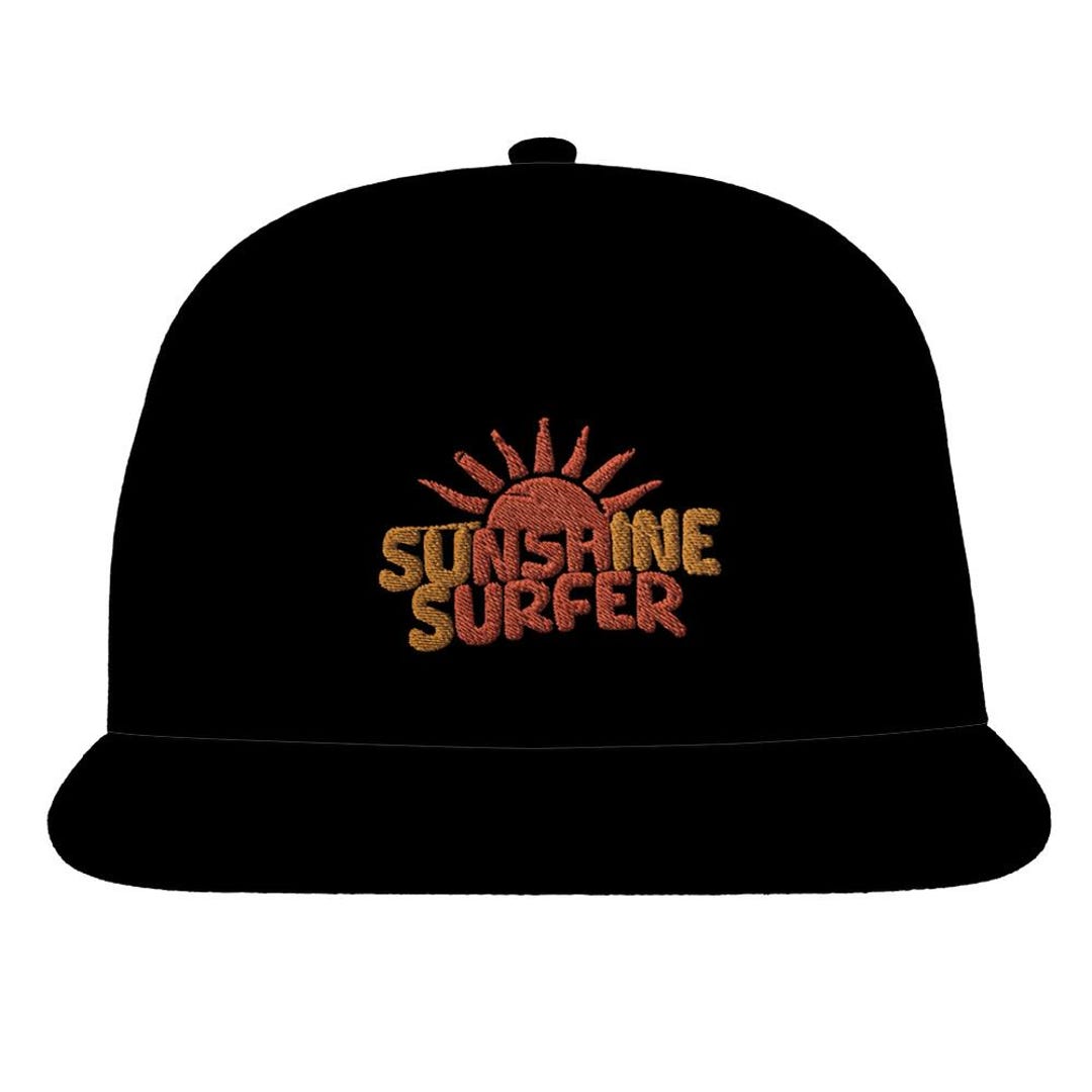 Sunshine Surfer Embroidered Flat Peak Snapback Stylish & Colorful 5 ...