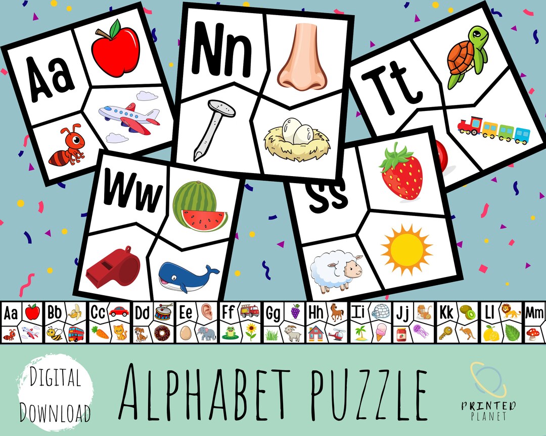 Alphabet Puzzle, Activity for Kids, Preschool Worksheet, Preschool ...