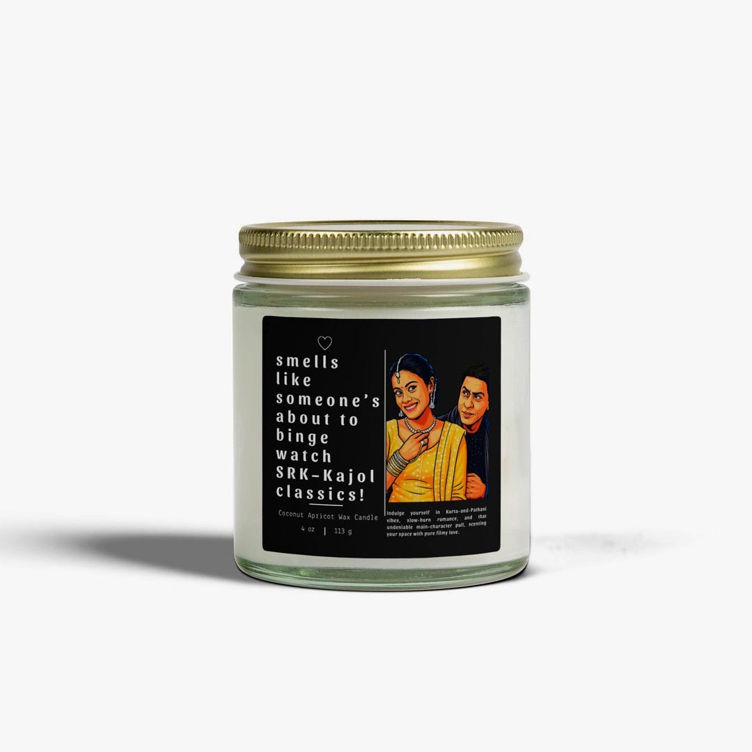 Custom Text Bollywood SRK Kajol Candle, Smells Like Your Text Here ...