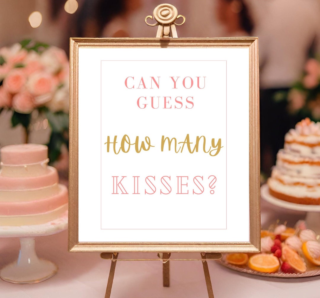 Bridal Shower Game - Guess How Many Hershey Kisses Are in the Jar - Etsy