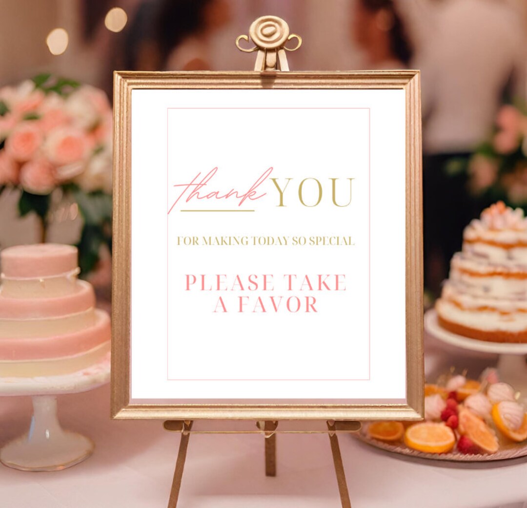 Party Favor Sign Template - Customizable, Instant Download, Printable ...