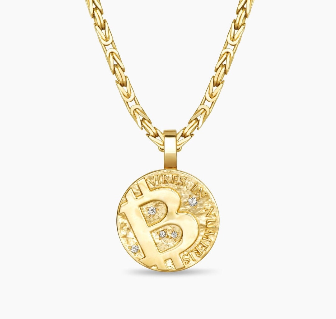 Solid 18k Gold 1/2 Ounce Hand Made Bitcoin Pendant - Etsy