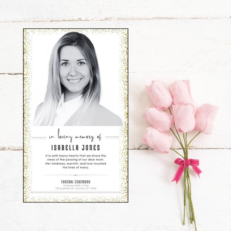 Prayer Cards Editable Funeral Prayer Card Template for Memorials ...