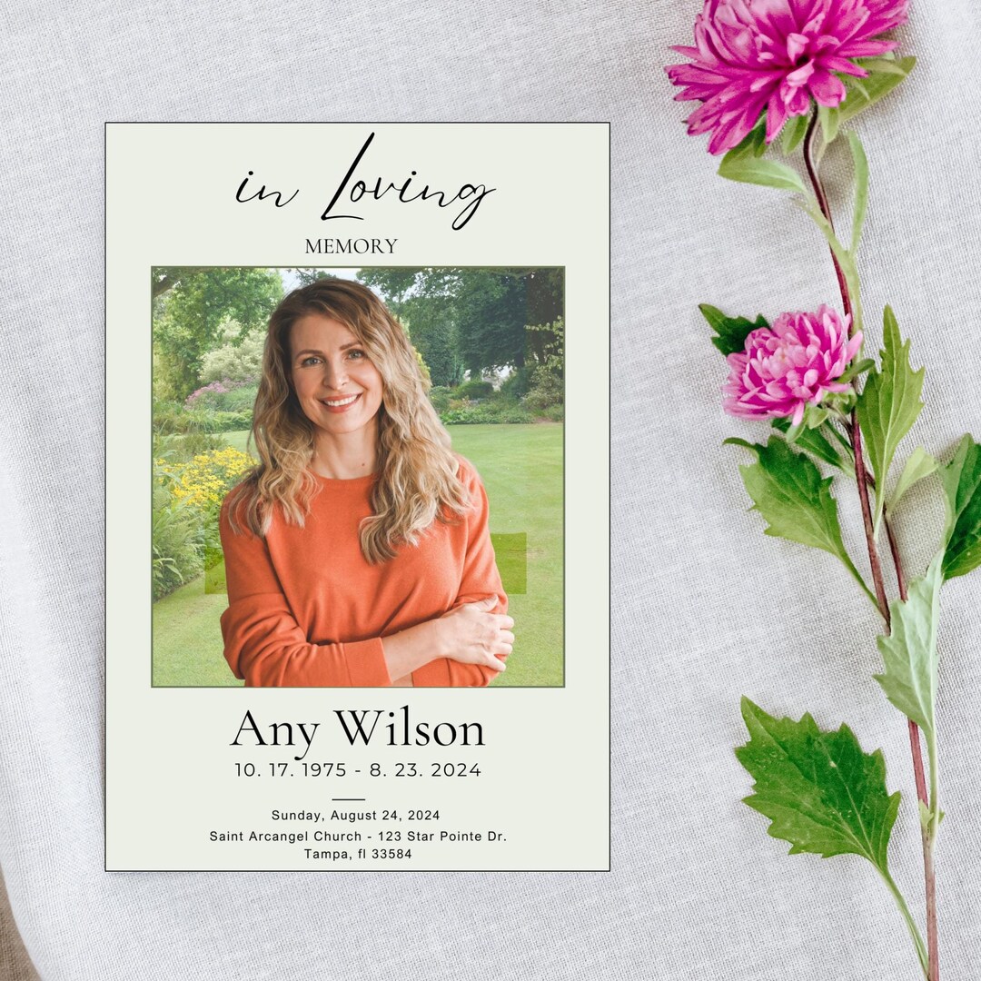 6 Page Funeral Program Template | Ceremony Editable Trifold Funeral ...