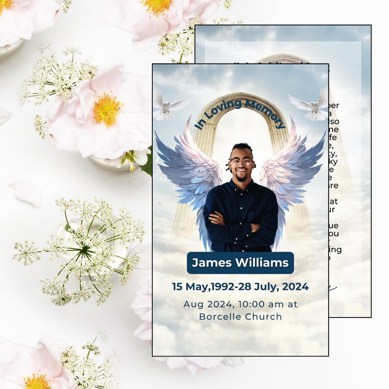 Personalized Funeral Prayer Card for Memorials Printable Memorial ...