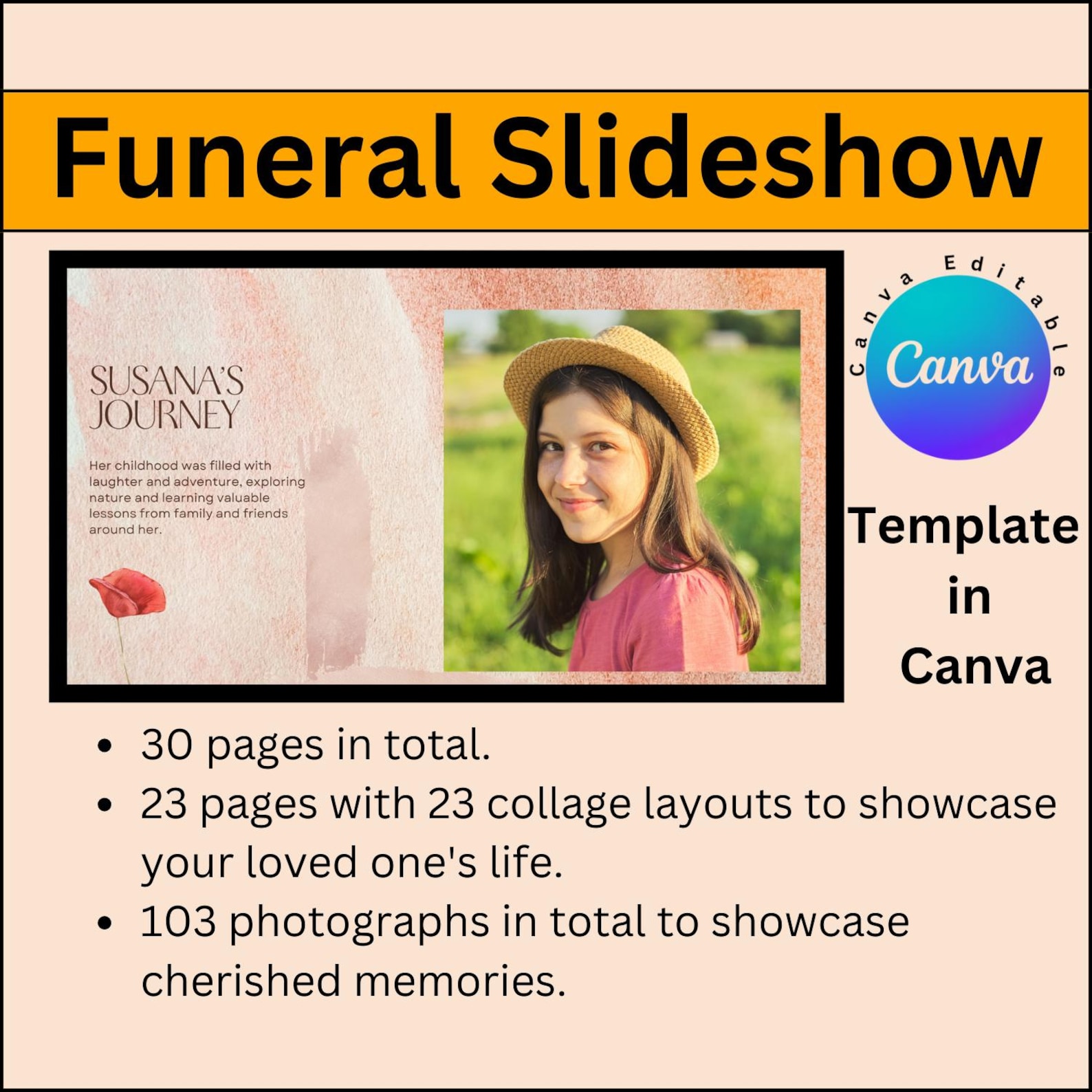 Memorial Slide Show Template for Celebration of Life Presentation ...