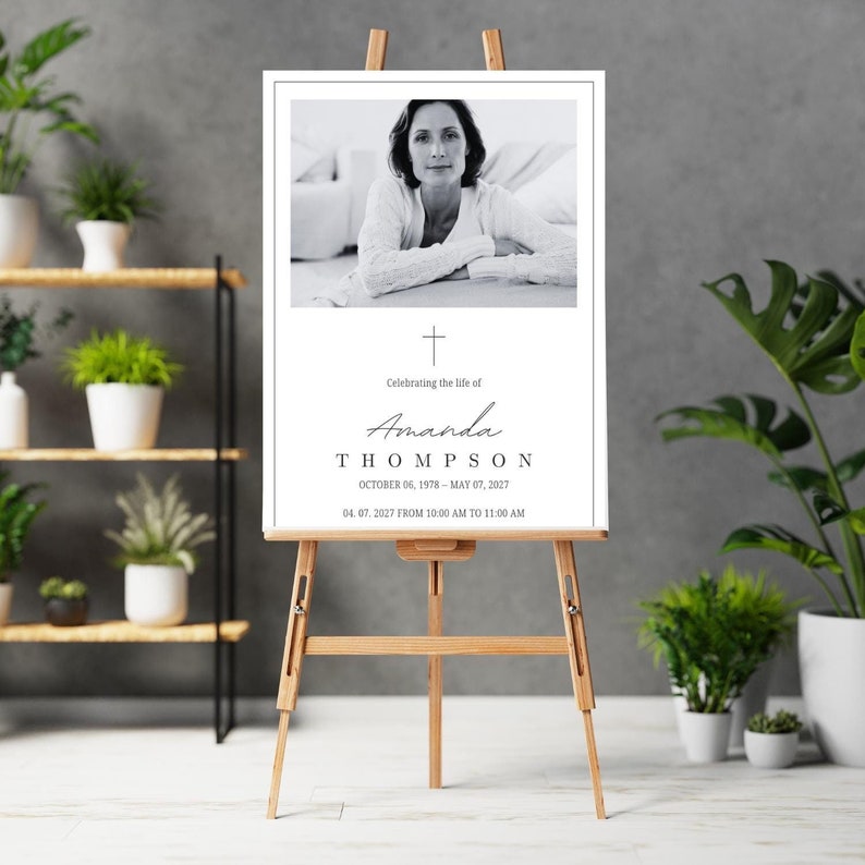 Editable Celebration of Life Sign Custom Memorial Poster in Loving ...