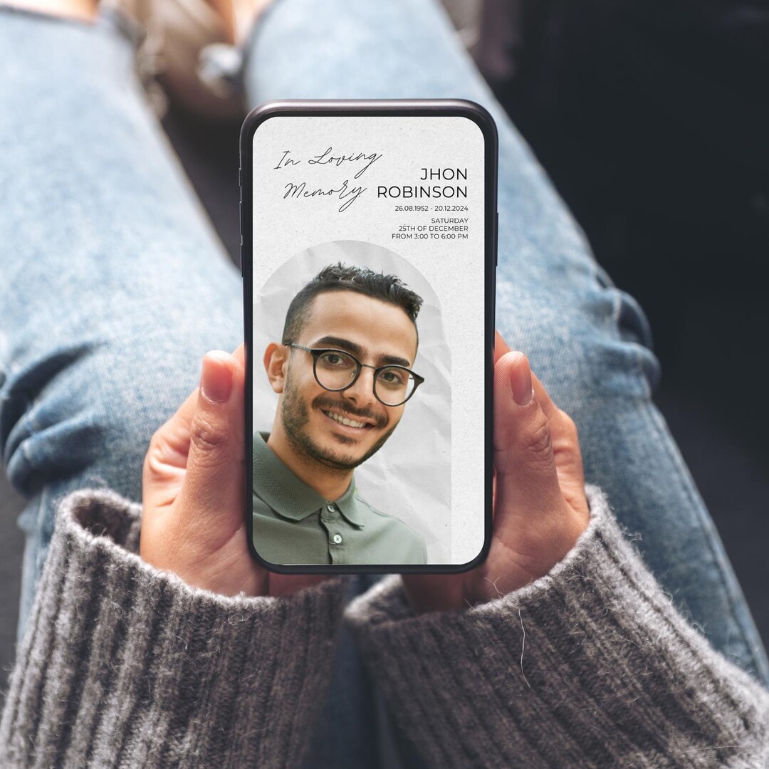 Digital Funeral Invitation Template Editable Celebration of Life ...