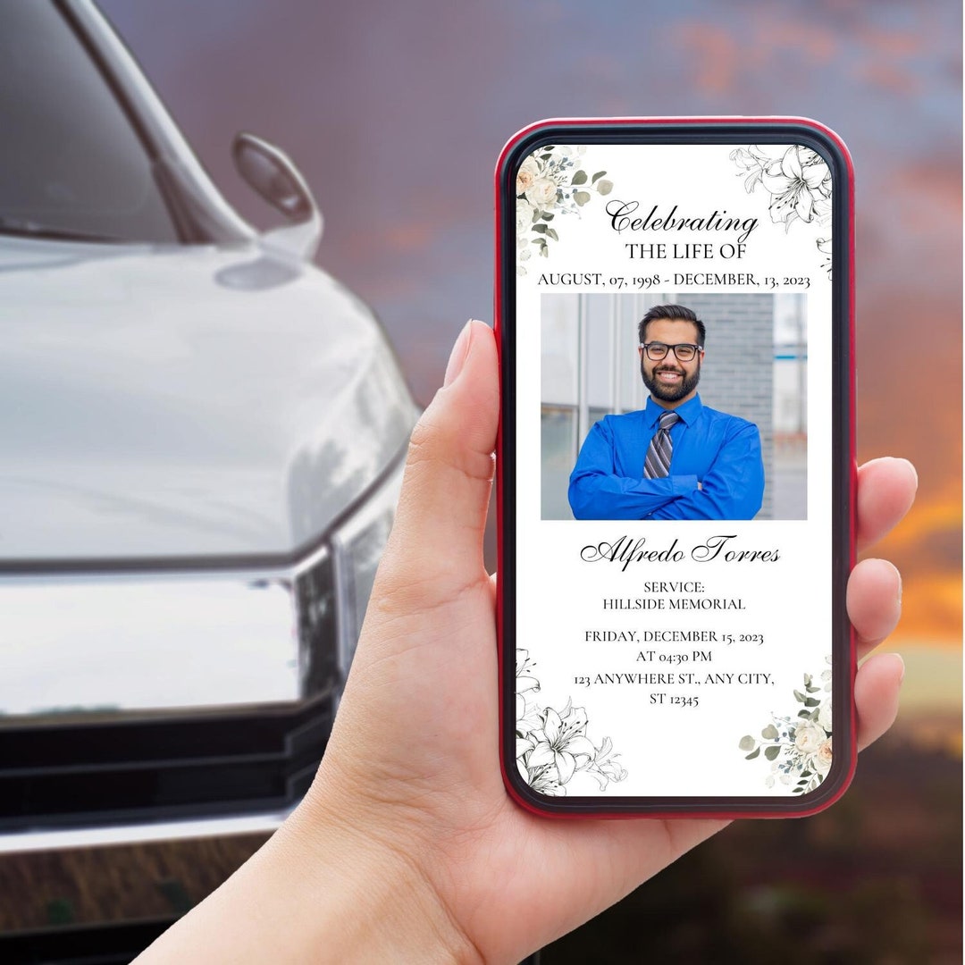 Elegant Funeral Invitation Gradient Funeral Invitation Tasteful Digital ...