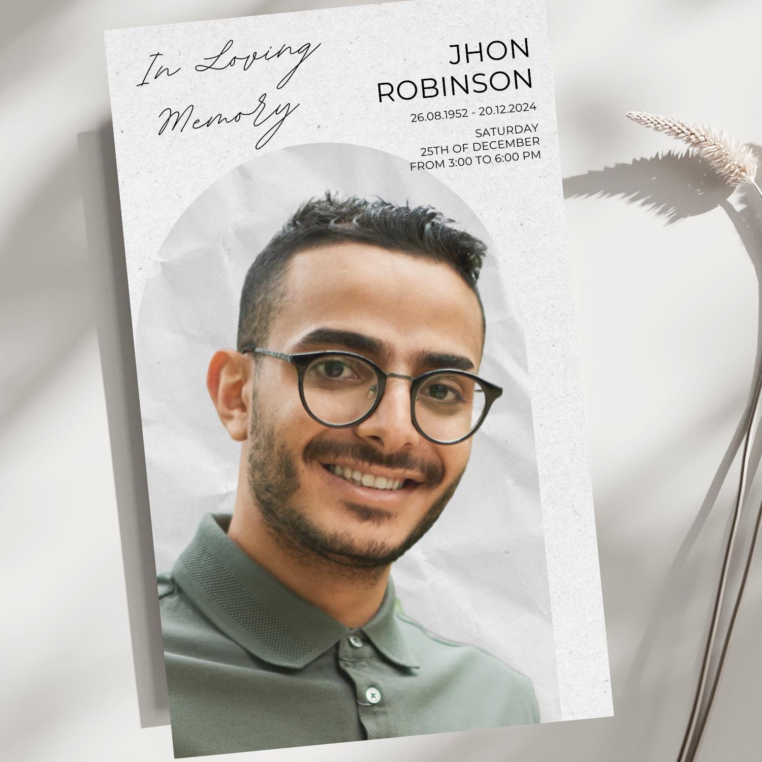 Prayer Cards Editable Funeral Prayer Card Template for Memorials ...