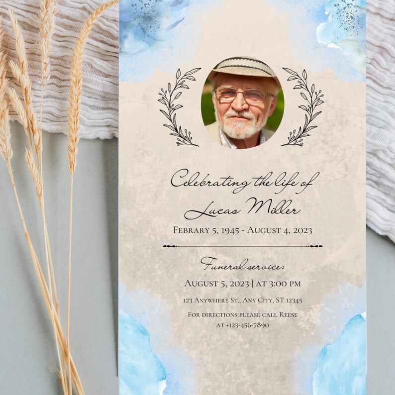 Funeral Prayer Card Template Memorial Prayer Cards With Custom Text ...