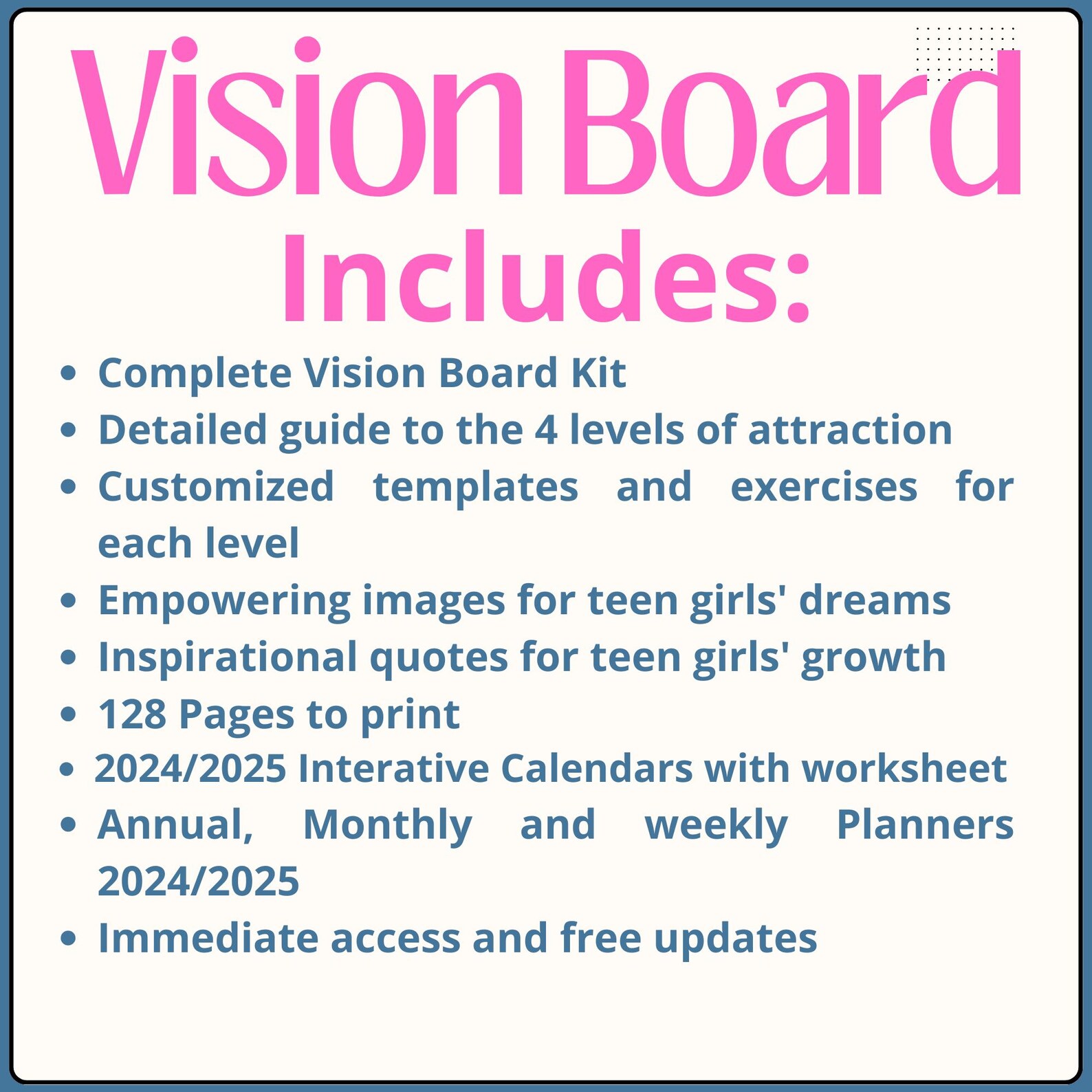 Printable Teen Girl Vision Board Vision Board Kit With 4 Levels of ...