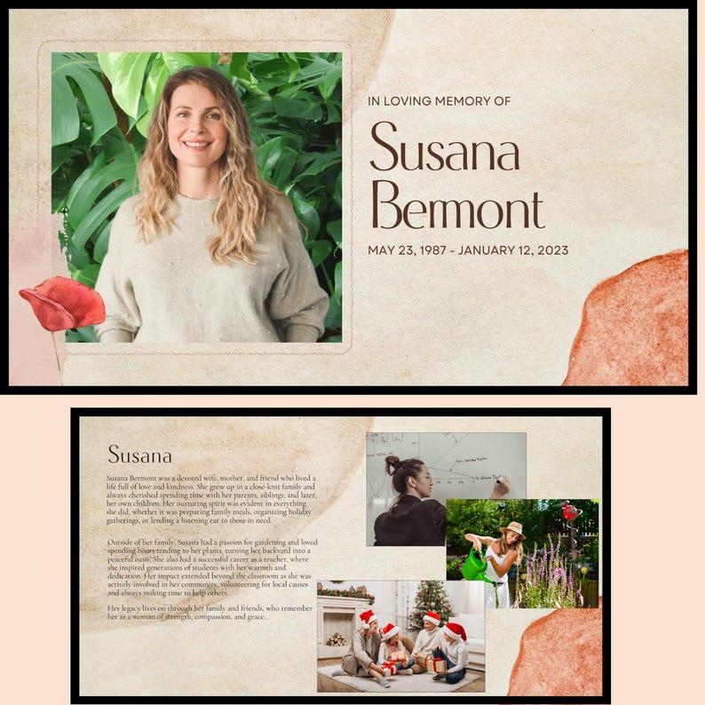 Memorial Slide Show Template for Celebration of Life Presentation ...