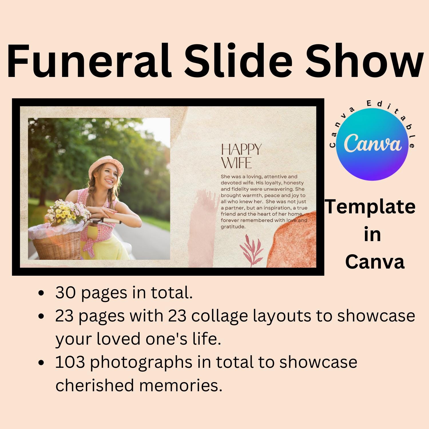 Memorial Slide Show Template for Celebration of Life Presentation ...