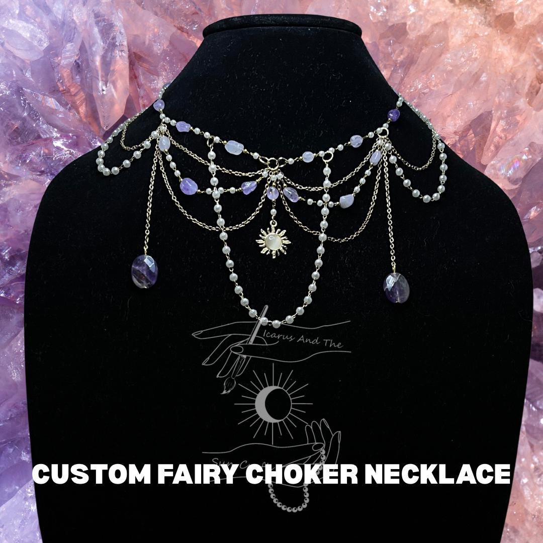 CUSTOM Hand Beaded Fairy Choker Necklace - Etsy