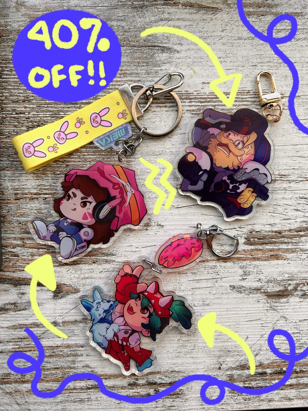 Overwatch Inspired Keychains with Free Stickers - Etsy