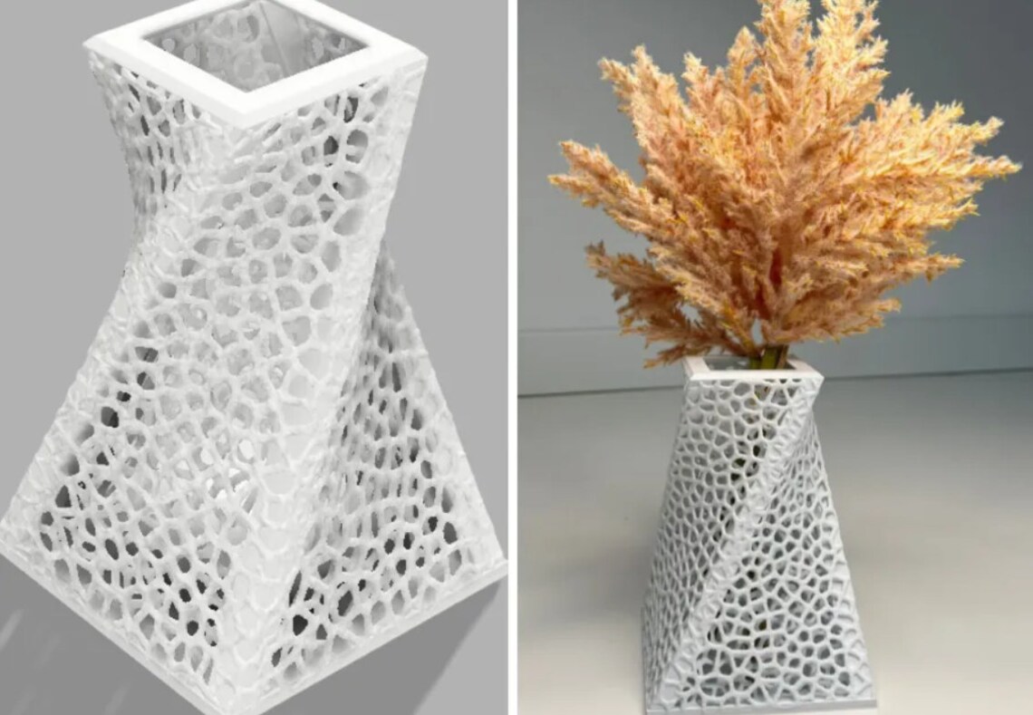 3D Printable Vase Voronoi Style, Digital Download for 3D Printing, Vase ...