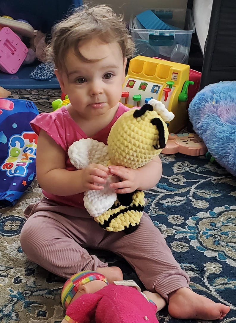 Crocheted Bee Snuggler : Custom Colors, Safe for Babies, Cute Accessory ...