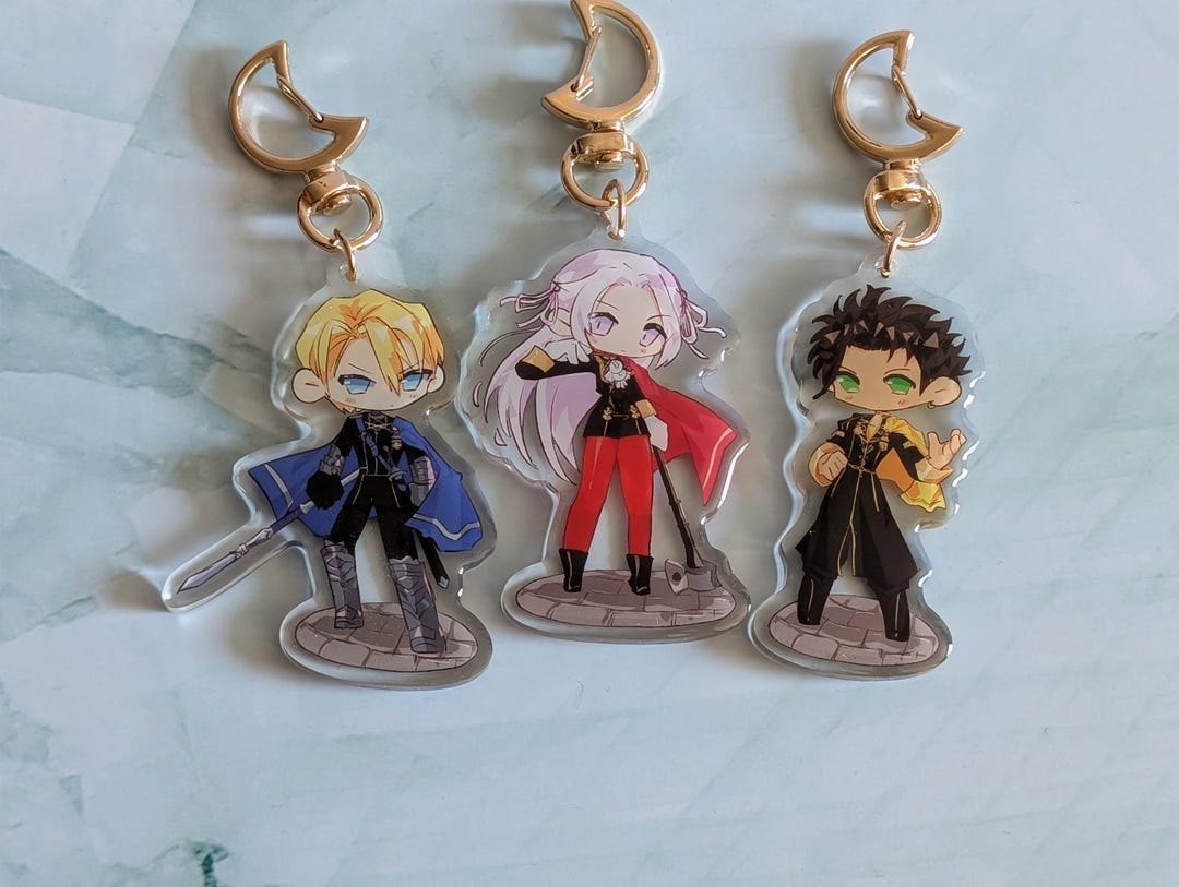 Fire Emblem Three Houses Keychain Charms | Edelgard, Dimitri, Claude ...