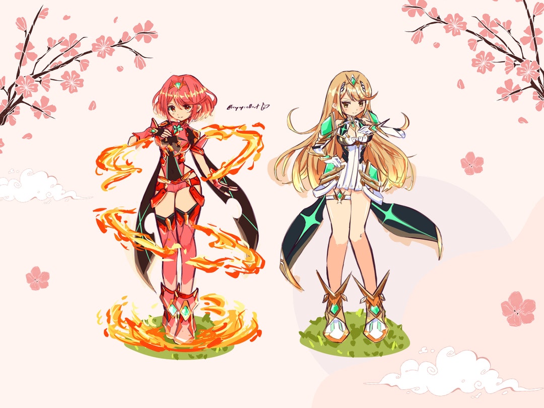 Xenoblade Chronicles 2 Pyra and Mythra Weatherproof Sticker Set | Cute ...