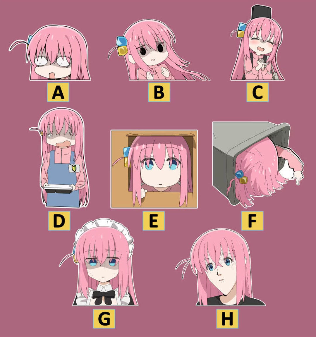Bocchi the Rock! Bocchiverse Expressions Set 2 | Weatherproof Sticker ...