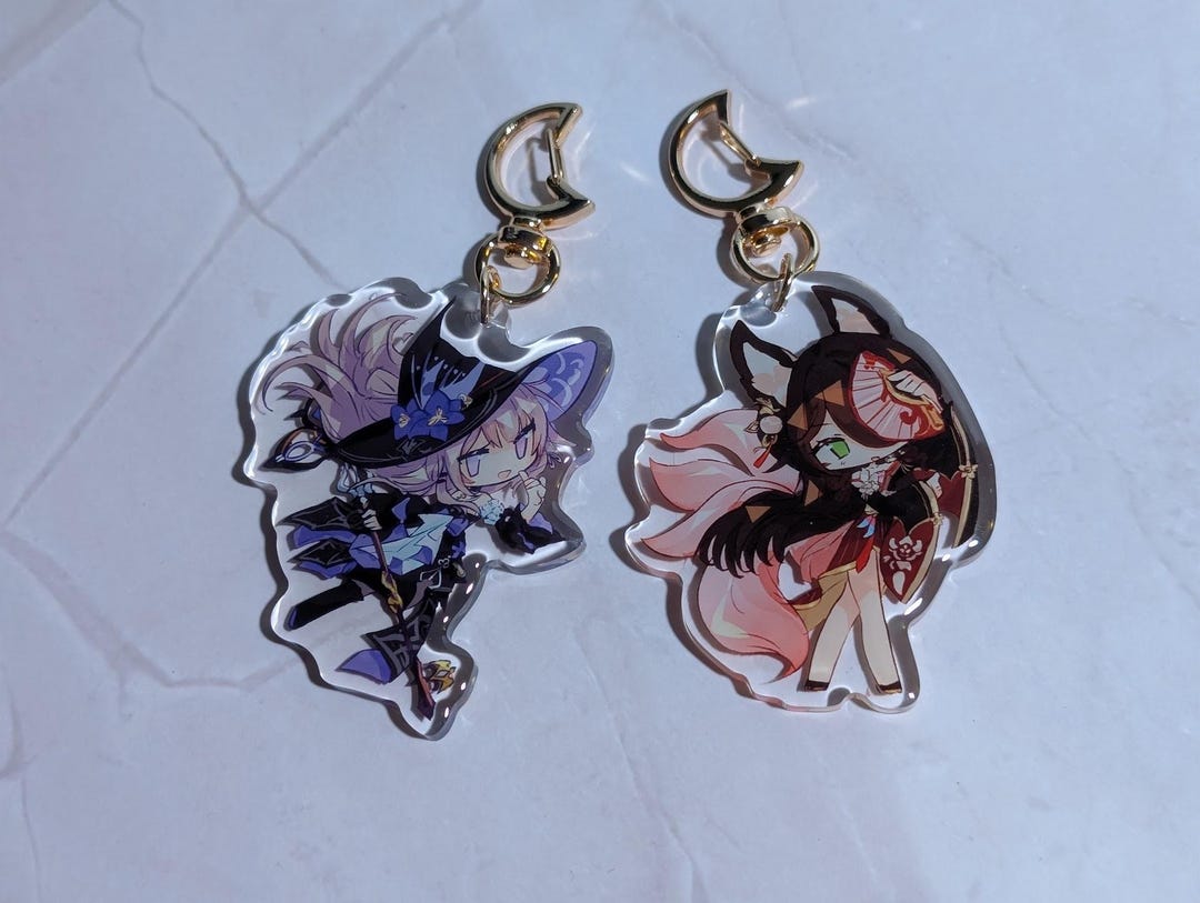 The Herta and Fugue Acrylic Charms Star Rail Herta and Tingyun Keychain ...