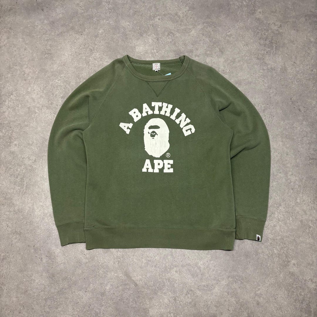 Vintage Bape A Bathing Ape Green Graphic Print Sweatshirt M - Etsy