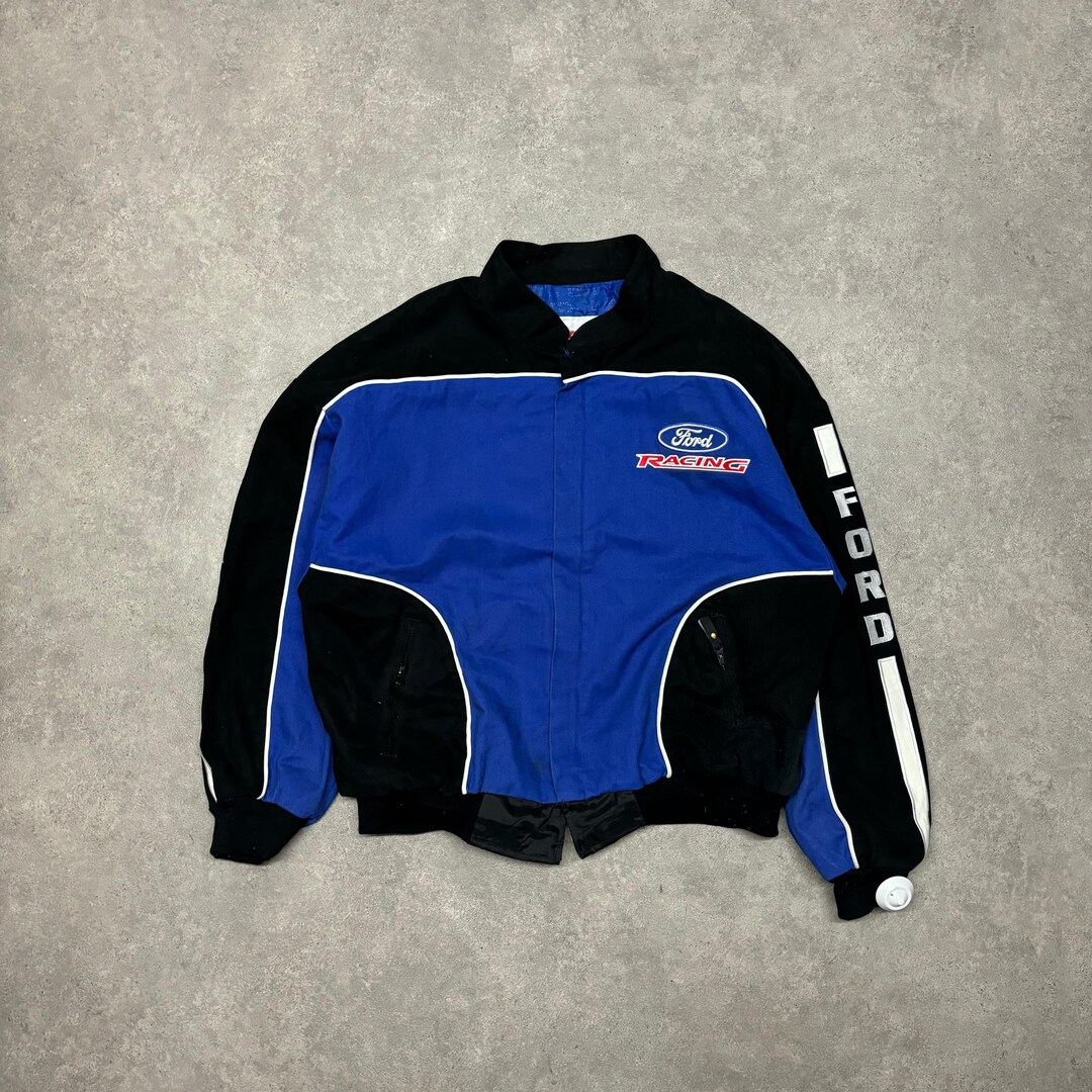 Vintage Nascar Ford Blue Racing Jacket (XXL) - Etsy