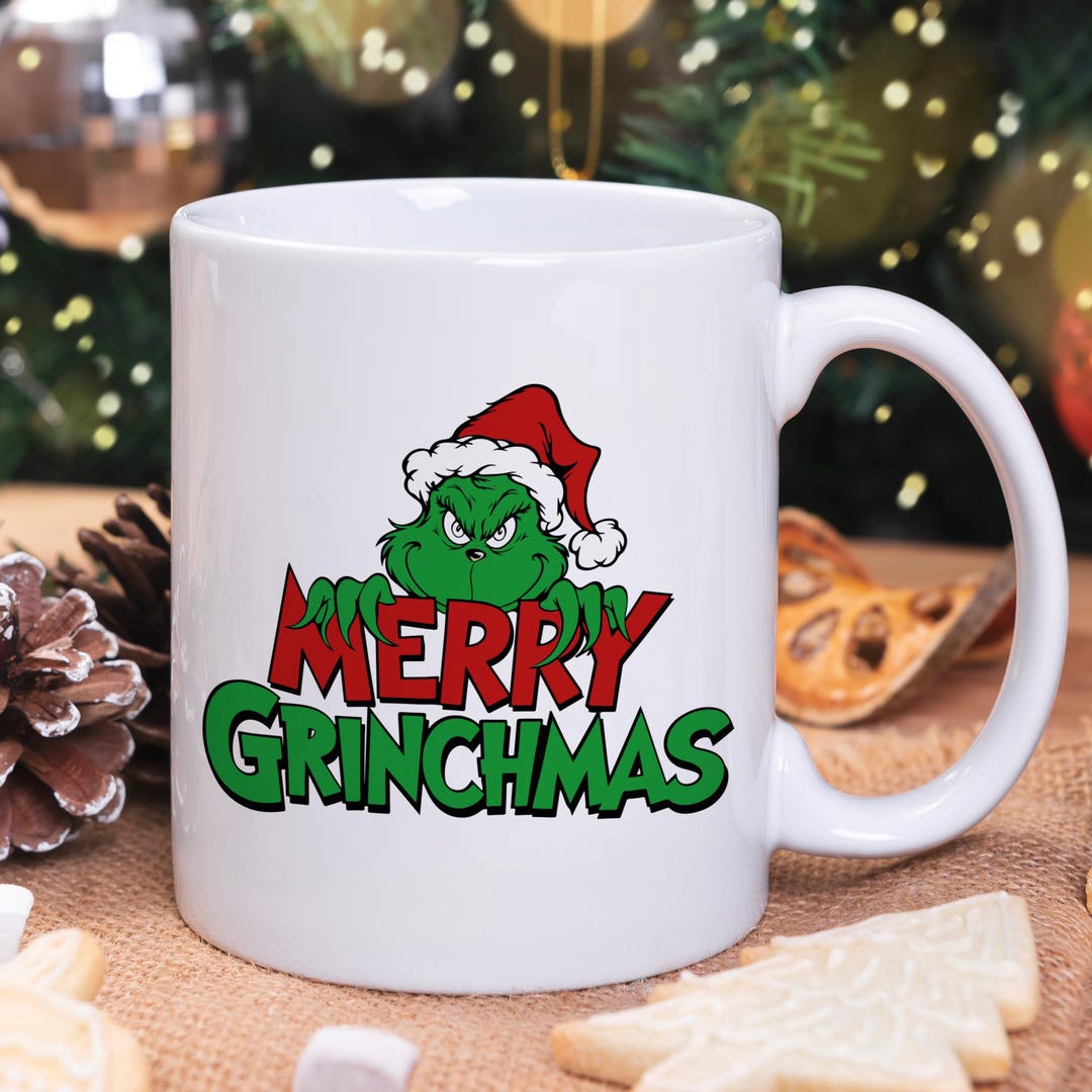 Merry Grinchmas Mug, Grinch Coffee Mug, Holiday Gifts, Hot Chocolate ...