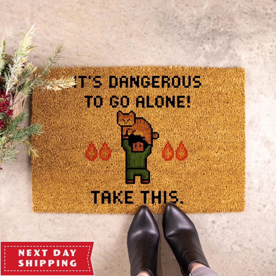 It's Dangerous to Be Alone Doormat, Legends of Zelda, Home Doormat ...