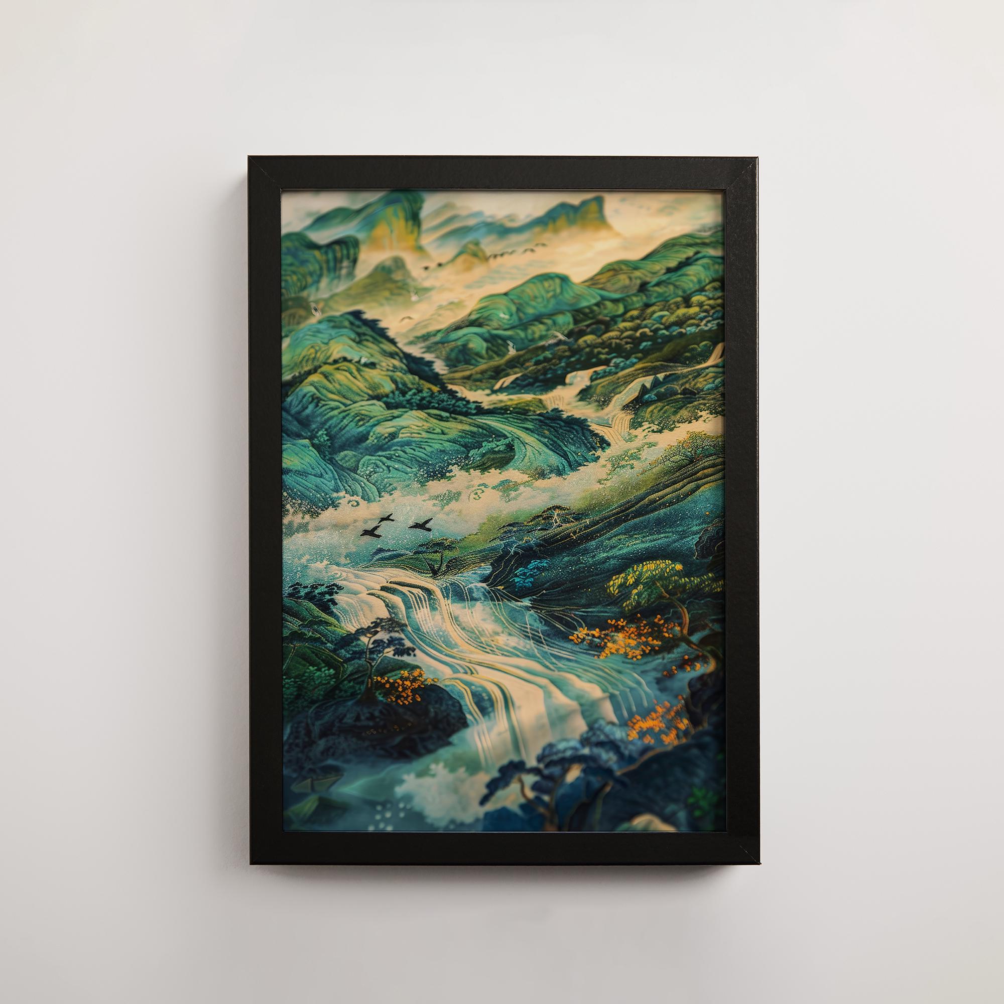Hokusai Ukiyo-e Japanese Waterfall Wall Art, Japanese Home Decor ...