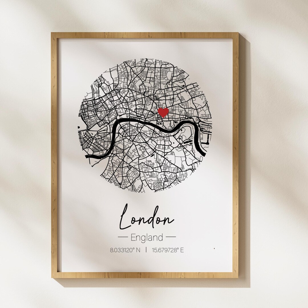 Custom Map Prints, City Print, City Map, Framed Map Print Poster ...