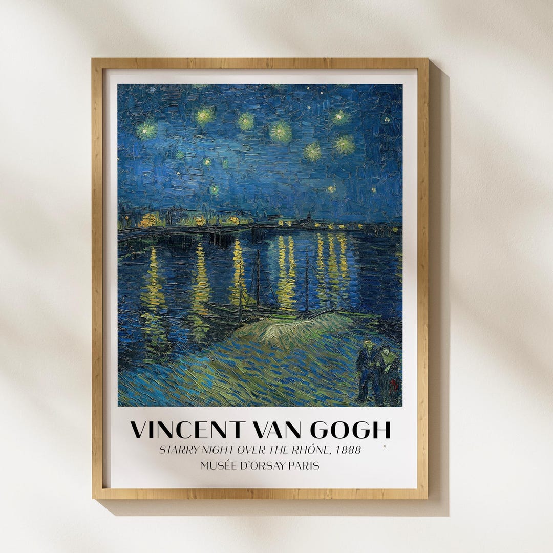 Vincent Van Gogh Poster, Starry Night Over the Rhone 1888, Van Gogh ...
