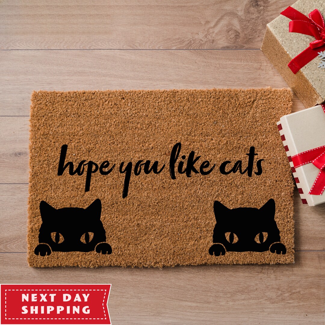 Hope You Like Cats Door Mat, Staring Cat, Home Gifts, Closing Gift ...