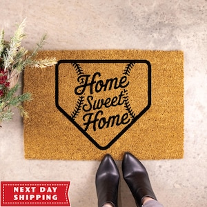 Baseball Themed Home Sweet Home Doormat, Baseball Doormat, Sport Lover ...