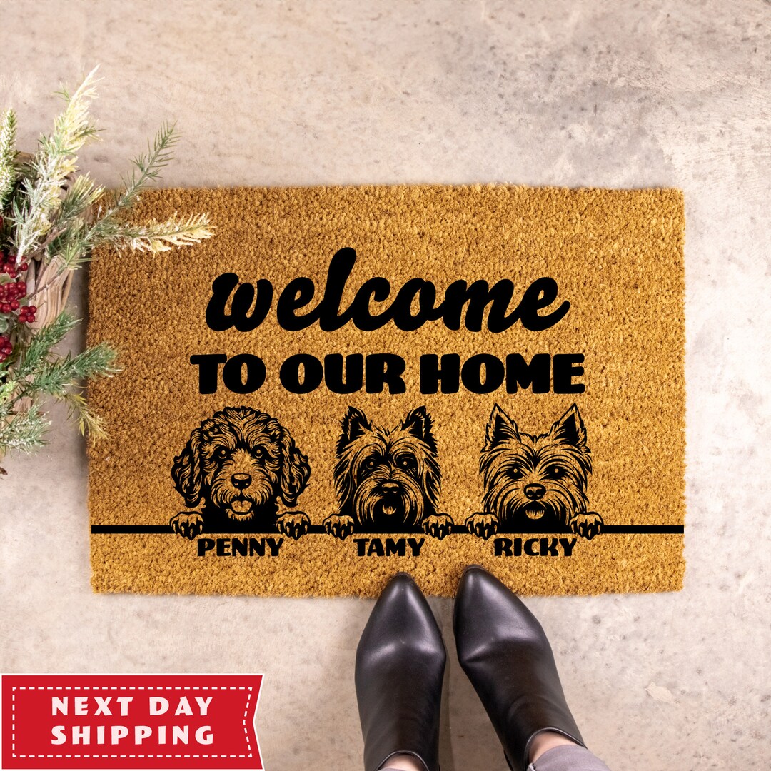 Personalized Dog Gift, Dog Welcome Mat, Unique Dog Gift, Housewarming ...