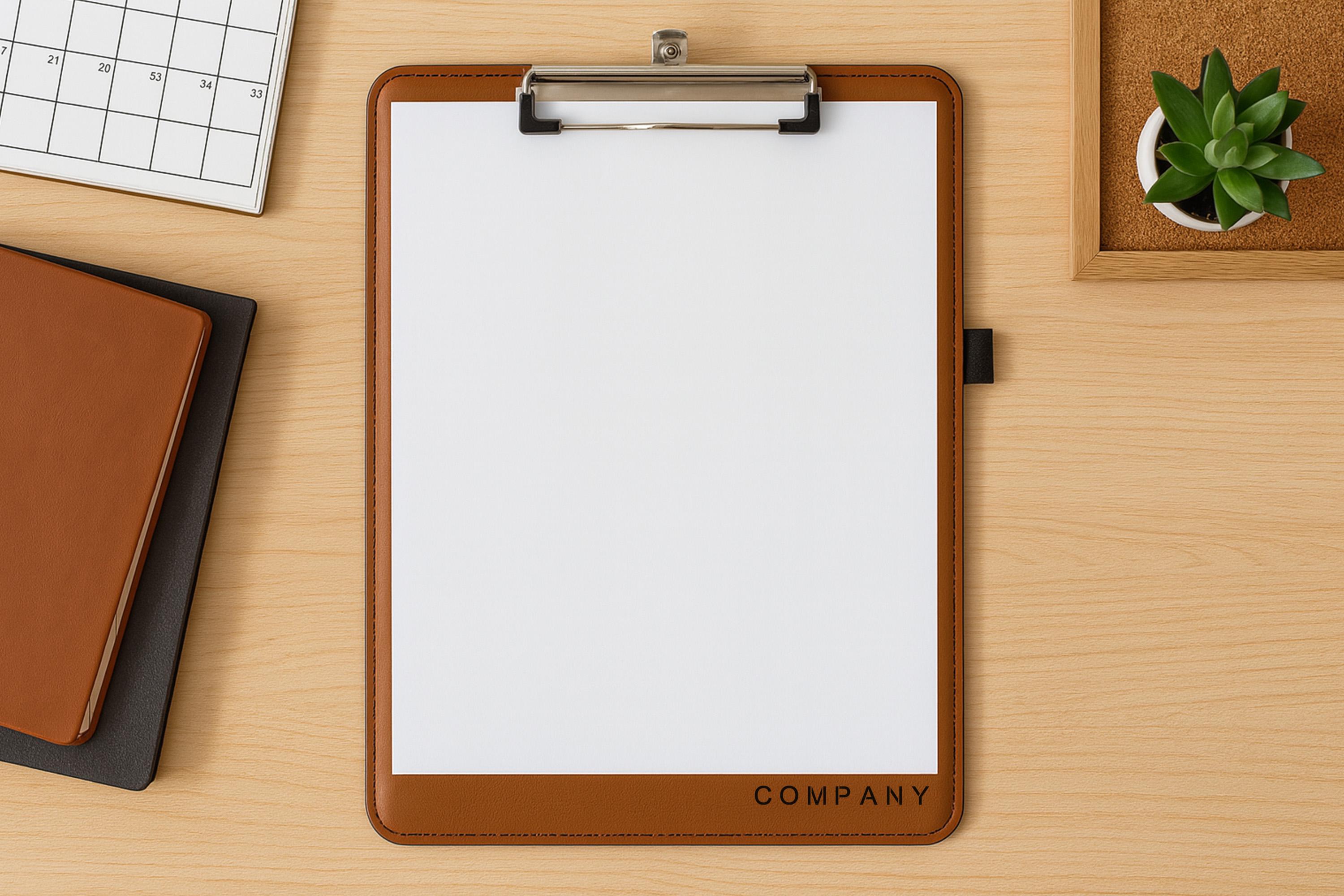 Custom Leather Clipboard, Business Logo Gift, Office Organizer, Company ...