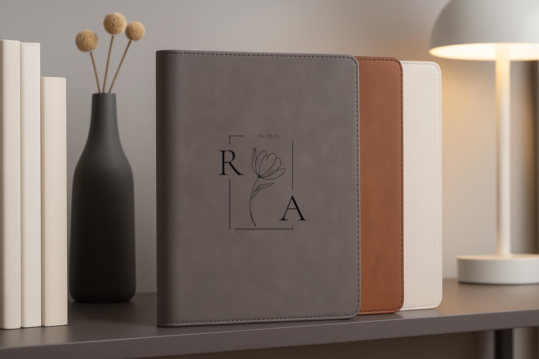 Personalized Leather Portfolio With Zipper, Leather Portfolio, Custom ...