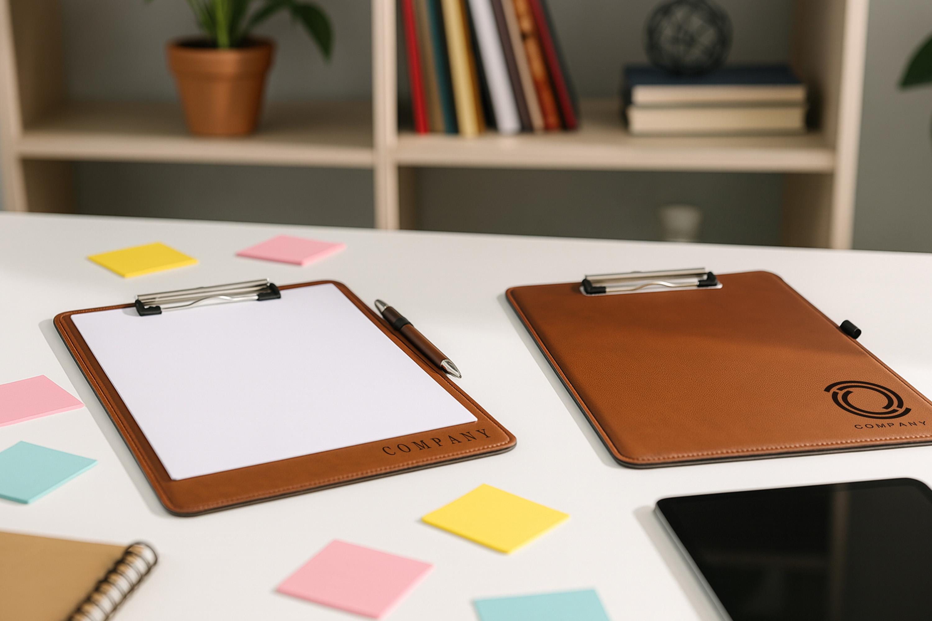 Custom Leather Clipboard, Business Logo Gift, Office Organizer, Company ...