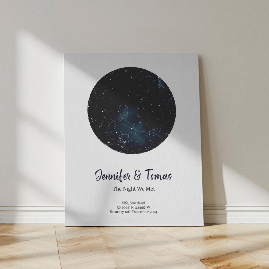 Star Map Printable Wall Art, Star Map Canvas Print, Custom Star Map ...