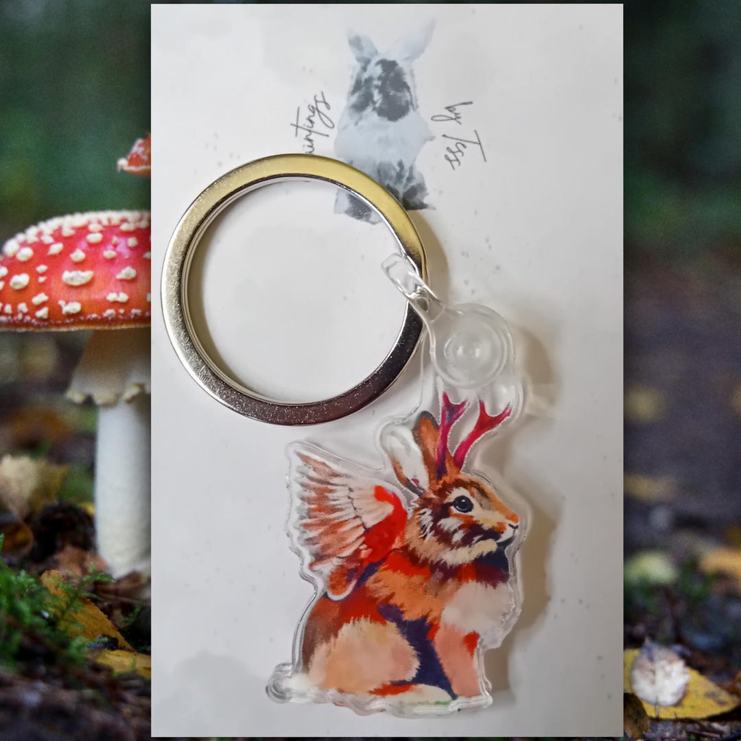 Adorable Wolpertinger Keychain, Whimsical Cryptid Charm. Cute Mythical ...