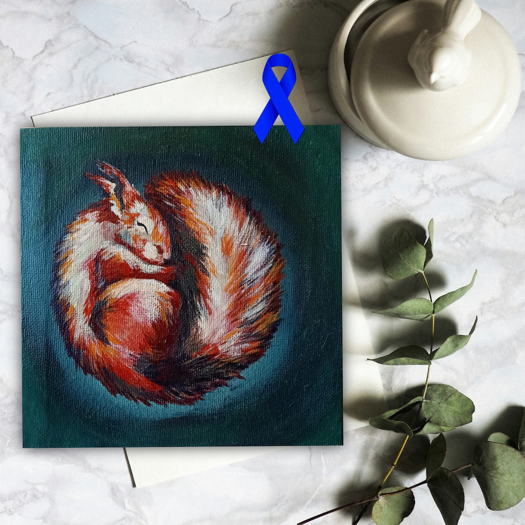 Squirrel Card. Cute Animal Artwork for Greetings, Birthday Wish, Thank ...