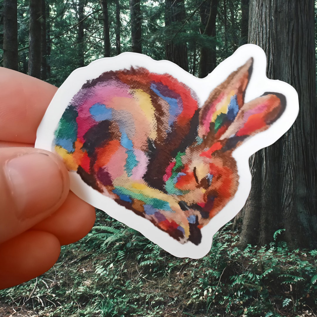 Cute Hare Die Cut Sticker: Kawaii Animal Decal for Laptop, Kindle ...