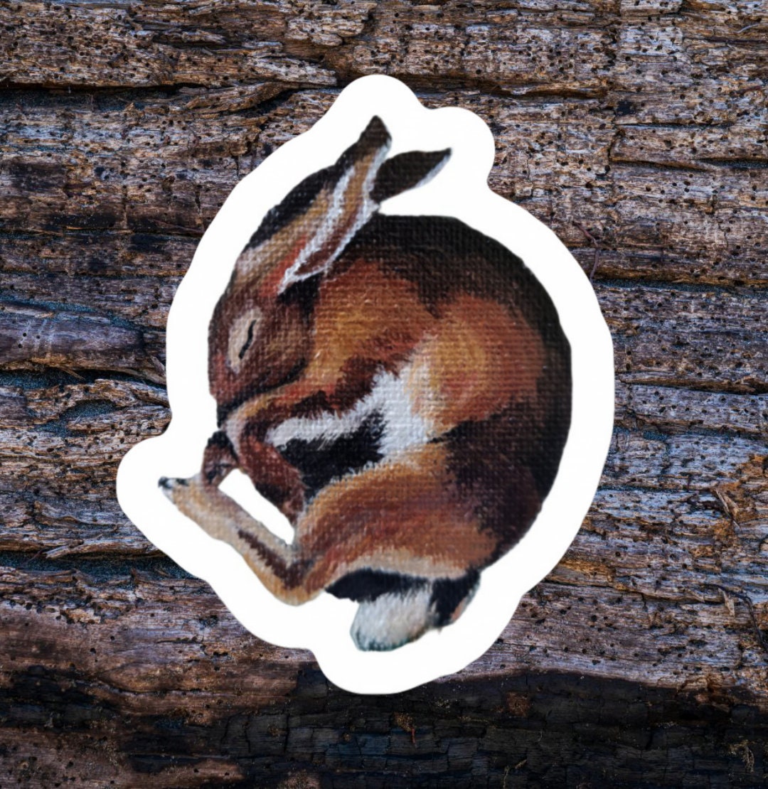Whimsical Hare Die Cut Sticker: Cute Animal Decal for Phone, Kindle ...