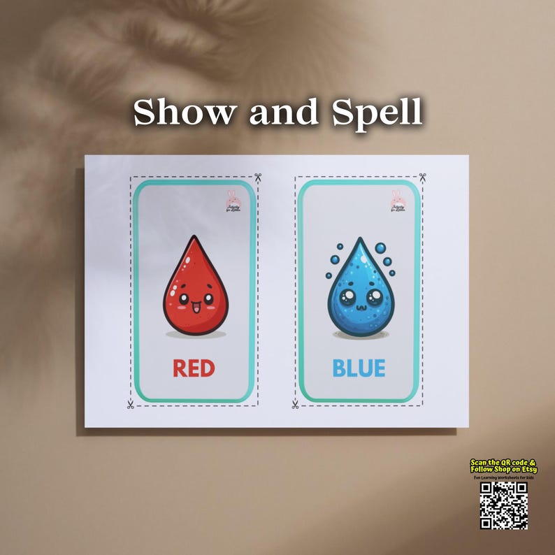 Colors Flash Cards for Kids, Classroom Activity, Preschool Colors ...