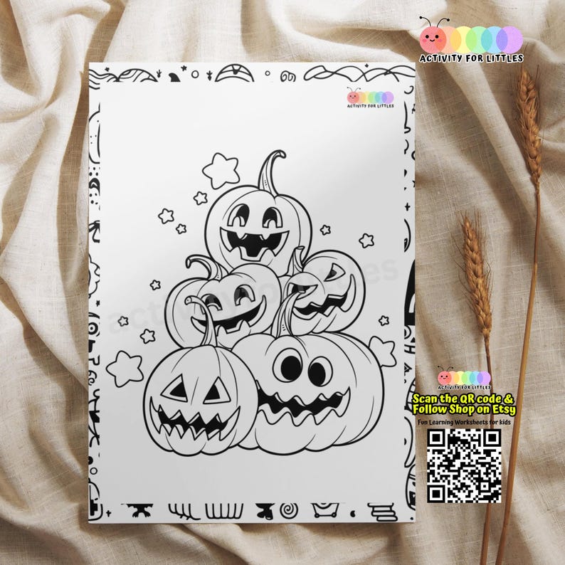 Halloween Coloring Pages for Kids, Printable Halloween Activity, Spooky ...
