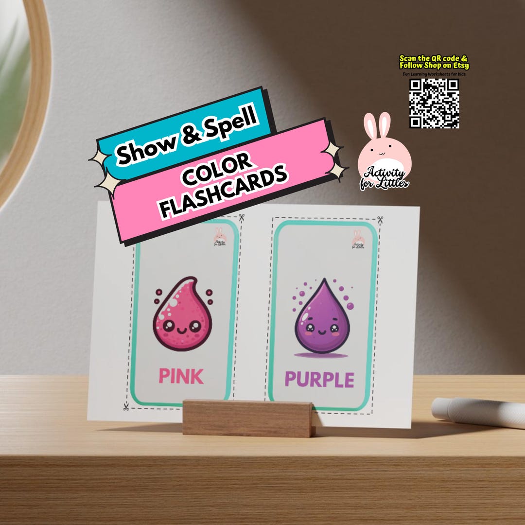 Colors Flash Cards for Kids, Classroom Activity, Preschool Colors ...