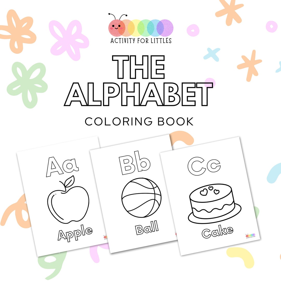 Alphabet Coloring Book, ABC Book, Kids Busy Book, Kids Coloring Pages ...
